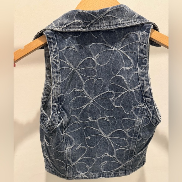 Ramy Brook | Tops | New Rami Brook Deacon Floral Embroidered Denim Vest ...